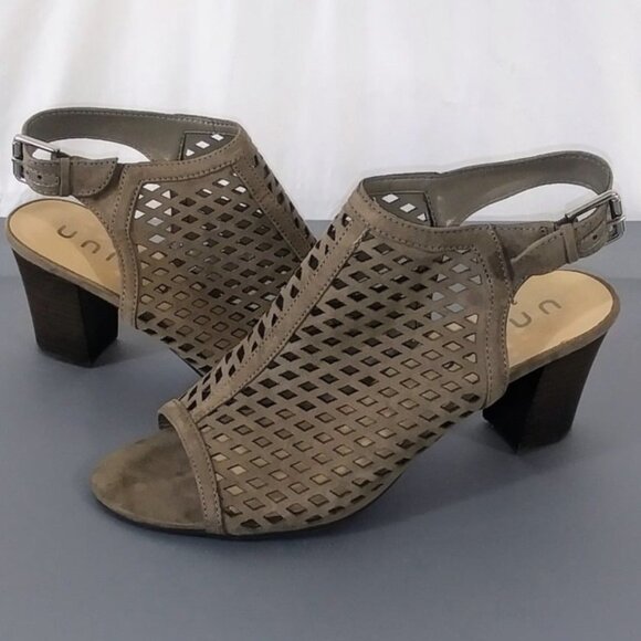Unisa | Shoes | Unisa Shoes Womens Taupe Open Toe Slingback Perforated ...